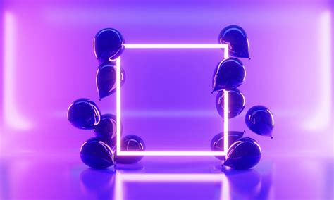 정사각형 프레임이있는 사실적인 풍선 텍스트 배치 우아한 생일 카드 또는 판매 웹 및 인쇄 장식을위한 고급 추상적 배경에 대한 시작 3d 일러스트레이션 3차원 형태에 대한