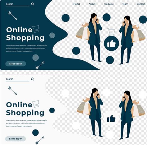 만화 유행 온라인 쇼핑 웹 배너 Png Pngwing