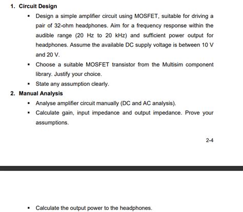 Solved Circuit Design Design A Simple Amplifier Circuit Chegg
