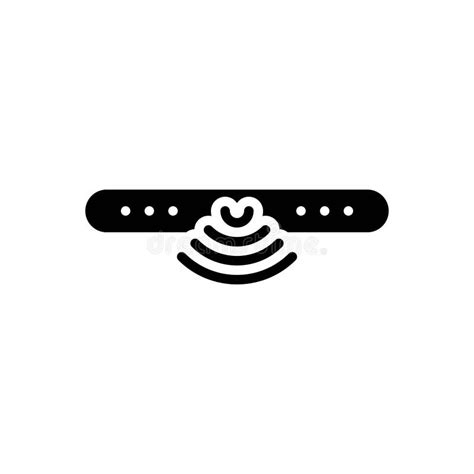 black solid icon for sensor security and safety stock illustration