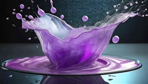 Premium Photo Translucent Purple Liquid Splashing And Dispersing