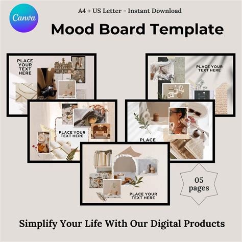 Mood Board Template Visual Inspiration Board Style Board Template
