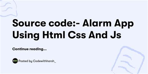 source code alarm app using html css and js — codewithharsh buymeacoffee