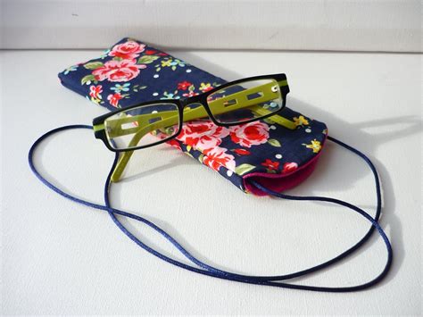 Wearable Glasses Case Handmade Navy Blue With R Folksy