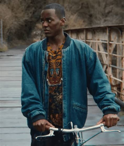 Eric Effiong Sex Education Ncuti Gatwa Blue Denim Bomber Jacket