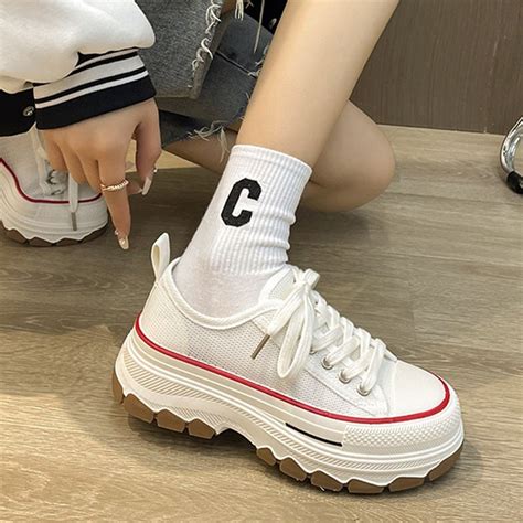 Onm 쿨샵 여성 키높이 스니커즈 캔버스스타일 캐주얼단화