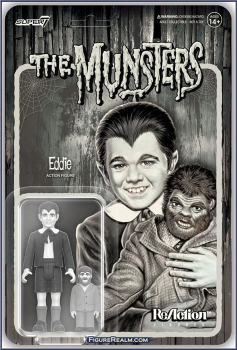 Eddie Munster Grayscale Munsters Reaction Figures Super7 Action