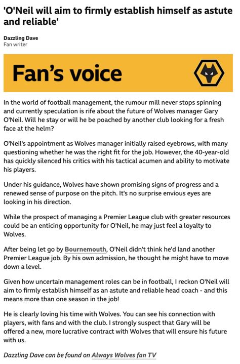Will Wolves Manager Gary O Neil Get Poached In The Summer Always Wolves