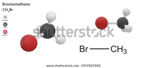 Structural Chemical Formula Molecular Structure Bromomethane Stock Illustration 1059829682