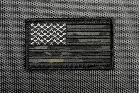 Multicam Black Us Flag Embroidered Patch Set Britkitusa