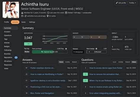 Achintha Isuru On Linkedin Opensource Helpingeachother Stackoverflow Flutter Android Js Ts
