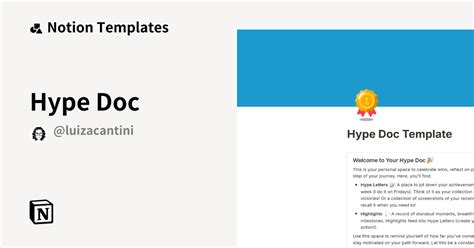 Hype Doc Template By Luiza Cantini Notion Marketplace