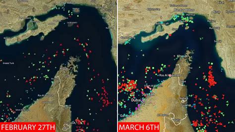 Satellite Maps Show The Impact Iran War Has Had On Shipping In Strait