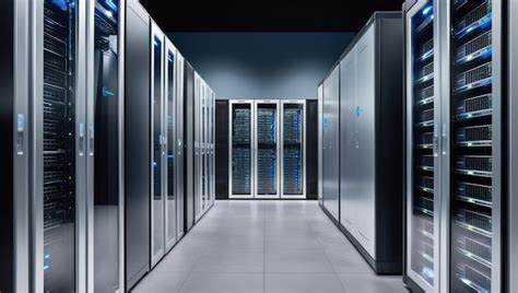 Modern Data Center Server Room Premium Ai Generated Image