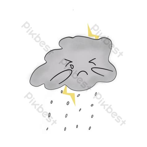 World Meteorological Day Cute Thunderstorm Day Little Naughty Cartoon