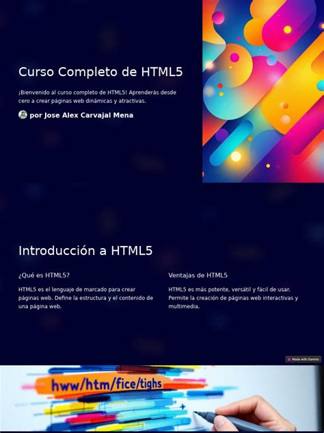 Curso Completo De Html5 Pdf Html Página Web