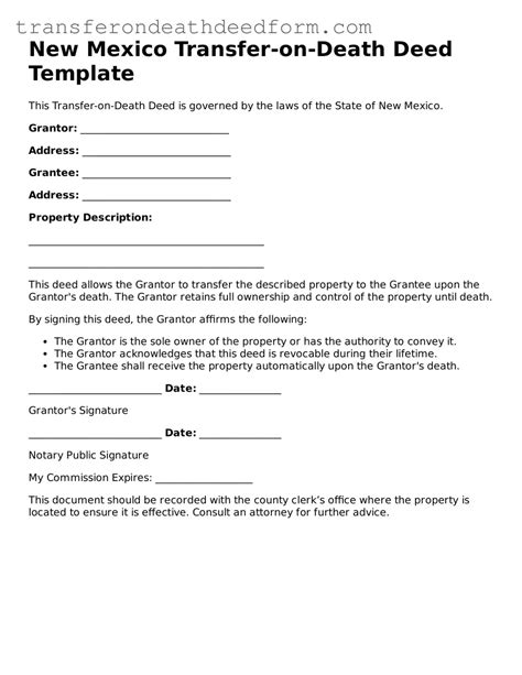 Create Your New Mexico Transfer On Death Deed With Our Fillable Form