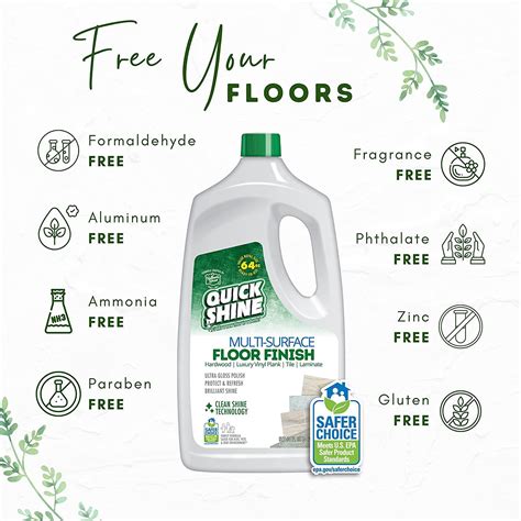 Quick Shine Multi Surface Floor Finish 64oz Cleaner And Polish For