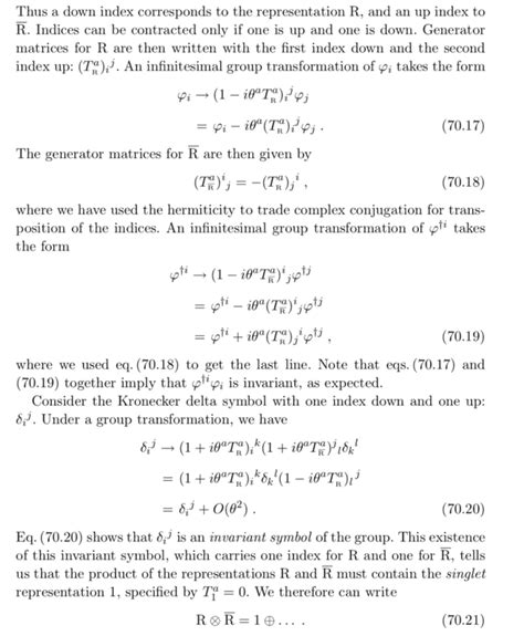 Invariant Symbol Implies Existence Of Singlet Representation • Physics