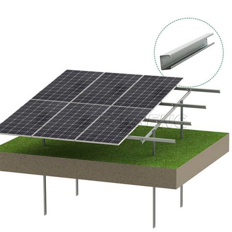 Galvanized Steel Pole Mounting Pv Module Structure Solar Panel Ground