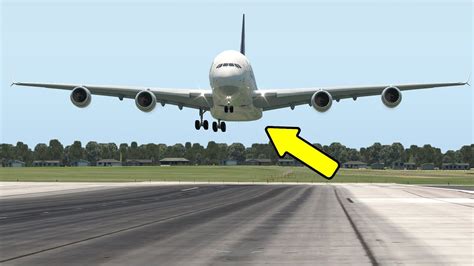 A380 Landing Gear Failure While Emergency Landing Youtube