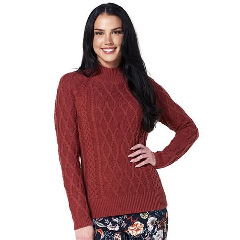 Womens Preswick And Moore Cable Knit Crew Neck Sweater Boscovs