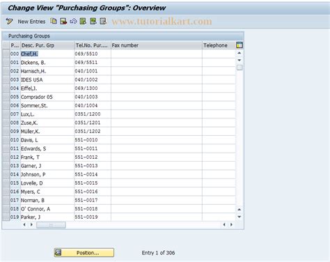 OME SAP Tcode C MM PUR Purchasing Groups OME SAP Tcode C MM PUR Purchasing Groups