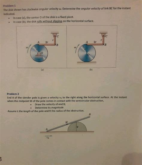 Solved Problem The Disk Shown Has Clockwise Angular Chegg