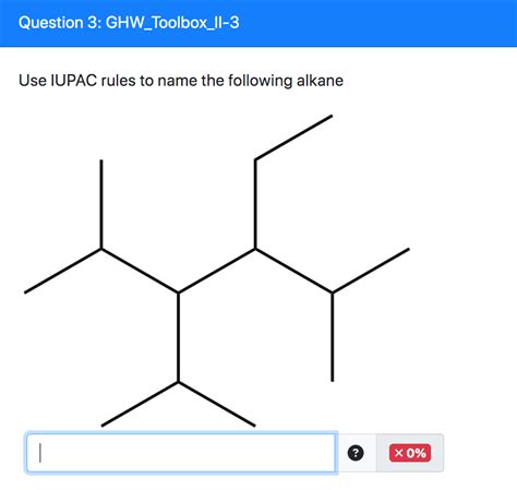 solved use iupac rules to name the following alkane