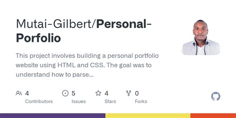 Github Mutai Gilbertpersonal Porfolio This Project Involves