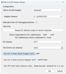 TPS EVM Application Customization Tool To Save Selection Of The Aardvark As The Debug