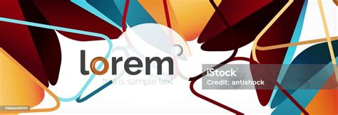 Vector Colorful Geometric Triangle Background Crystal Banner Design Stock Illustration