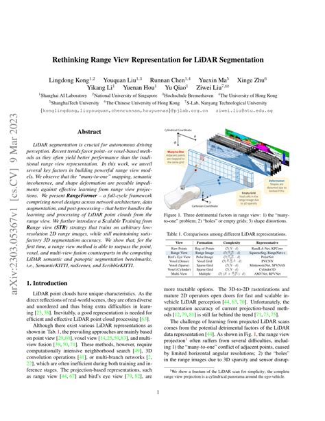PDF Rethinking Range View Representation For LiDAR Segmentation