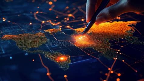 Global Network Digital World Map Stock Video Video Of Abstract