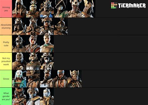 For Honor Tier List But Its Based On How Sexy They Are Rforhonor