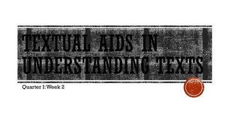 Textual Aids In Understanding Texts Pptx