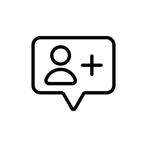 New Follower Notification Friend Request Add Friend Popup Icon In Line Style Design Isolated