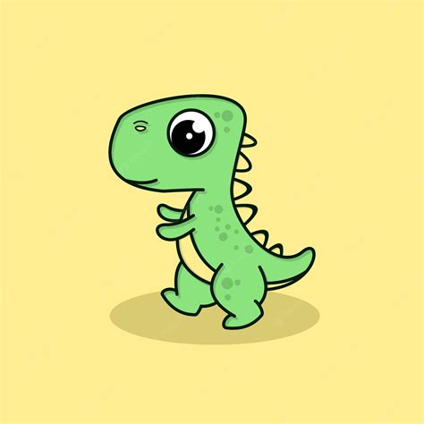Premium Vector Cute Dino Flat Cartoon Character Vector