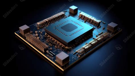 3d Model Of Circuitry Featuring Cpu Chipset Powerpoint Background For Free Download Slidesdocs
