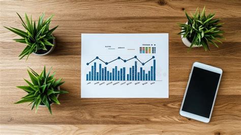 Data Visualization In The Workspace Analyzing Business Trends With Infographics Stock Image