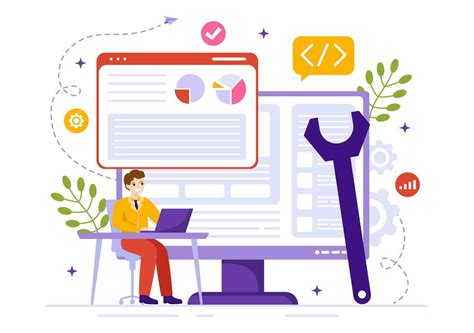 software testing vector illustration with application engineering