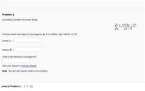 Solved Problem Points Consider The Power Series Chegg