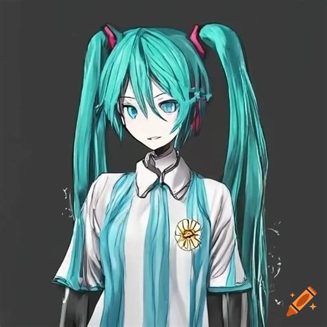 Hatsune Miku Wearing An Argentina Shirt On Craiyon