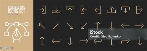 Wayfinding System Direction Arrow Linear Modern Icon Set Way Finding