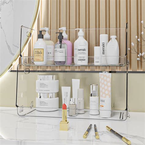 Plastic Storage Organizer Desktop Drawer Stackable Container With Open Front Makeup Organizer