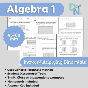 Introduction To Multiplying Binomials By Discover The Numbers TPT
