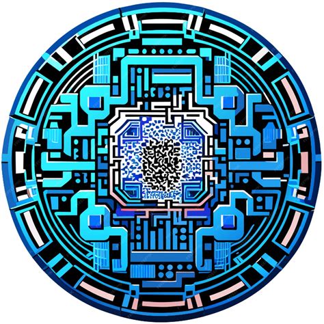 Qr 바코드 블루 회로판 디지털 Qr 코드 ⁇ 터 ⁇ 화 프리미엄 벡터