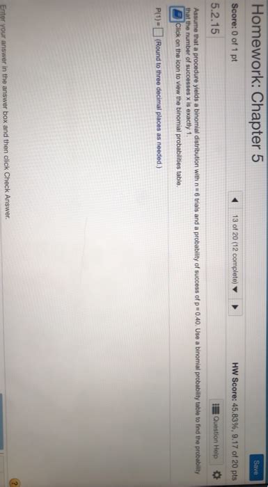 Solved Homework Chapter 5 Save Score 0 Of 1 Pt 13 Of 20