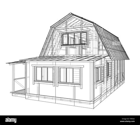 House Sketch Vector Rendering Of 3d Stock Vector Image And Art Alamy