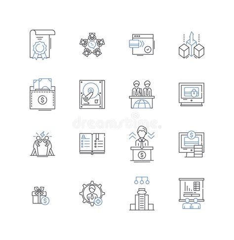 Insurance Company Line Icons Collection Coverage Protection Security